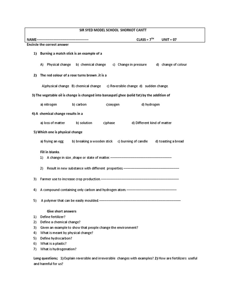 Encircle The Correct Answer | PDF