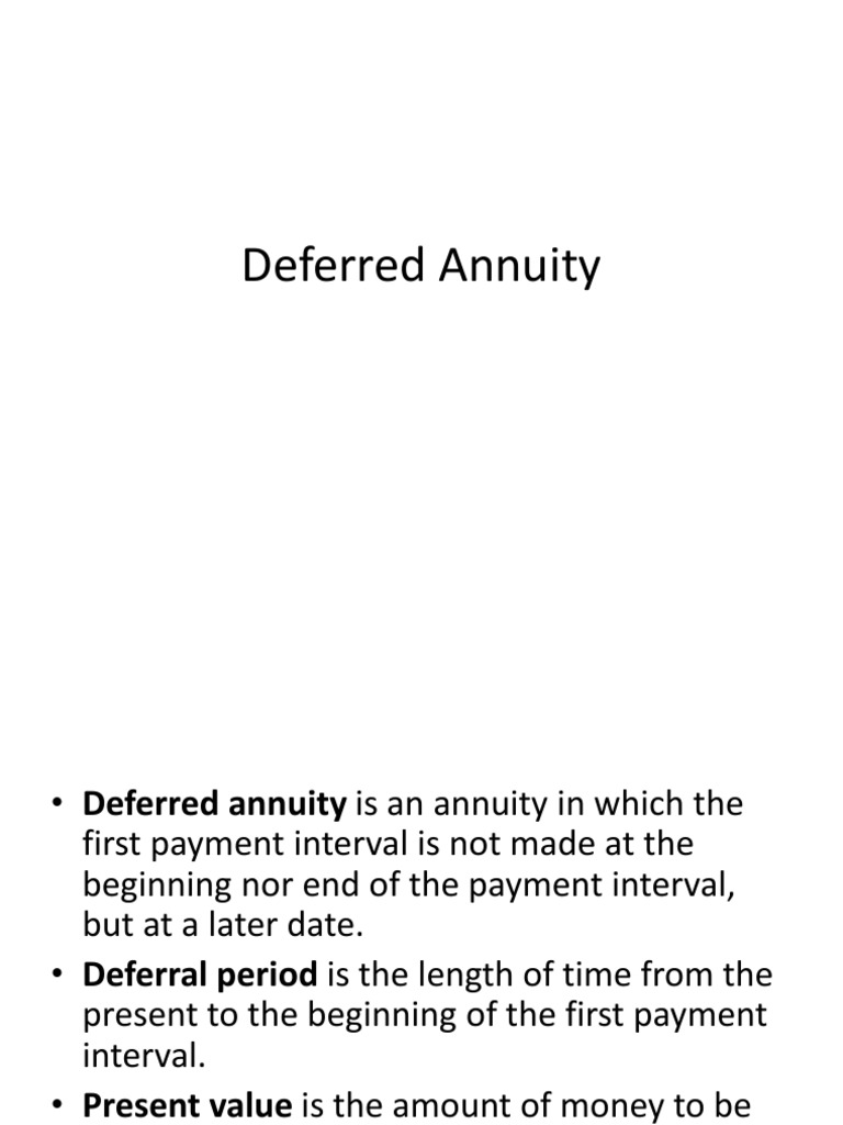 Deferred Annuity | PDF | Present Value | Personal Finance