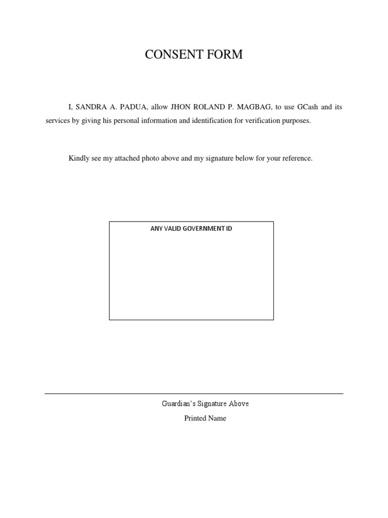 GCash Consent Form by Sandra Padua | PDF