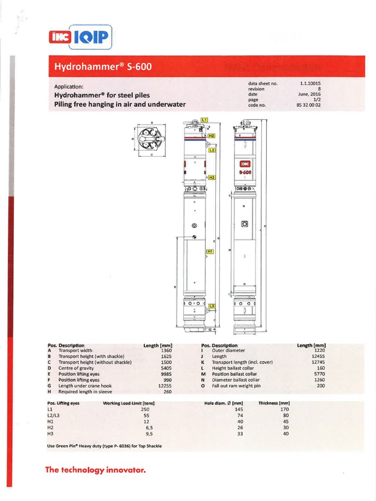Hydrohammer S 600 | PDF