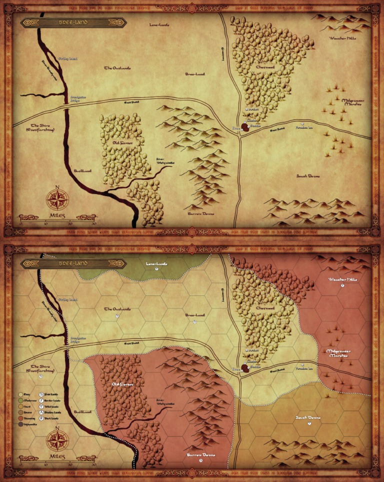 Bree-land Detailed Map Overview | PDF | Fictional Universes | Worldbuilding