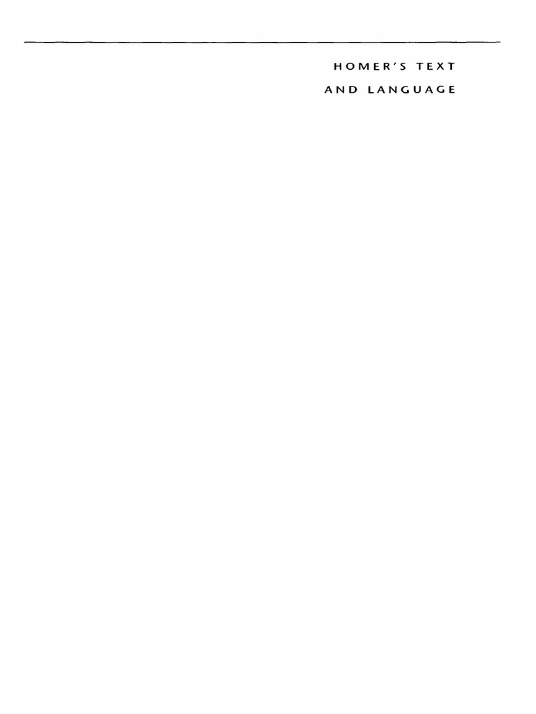 Homer's Text and Language | PDF | Homer | Poetry