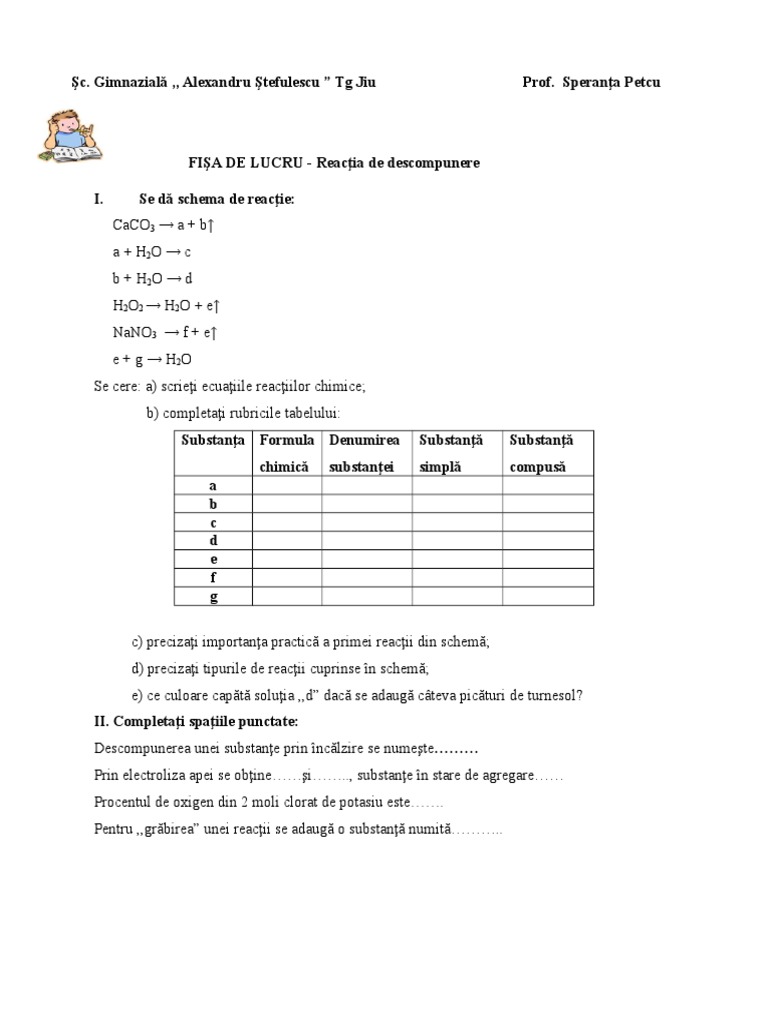 Reactia de Descompunere | PDF