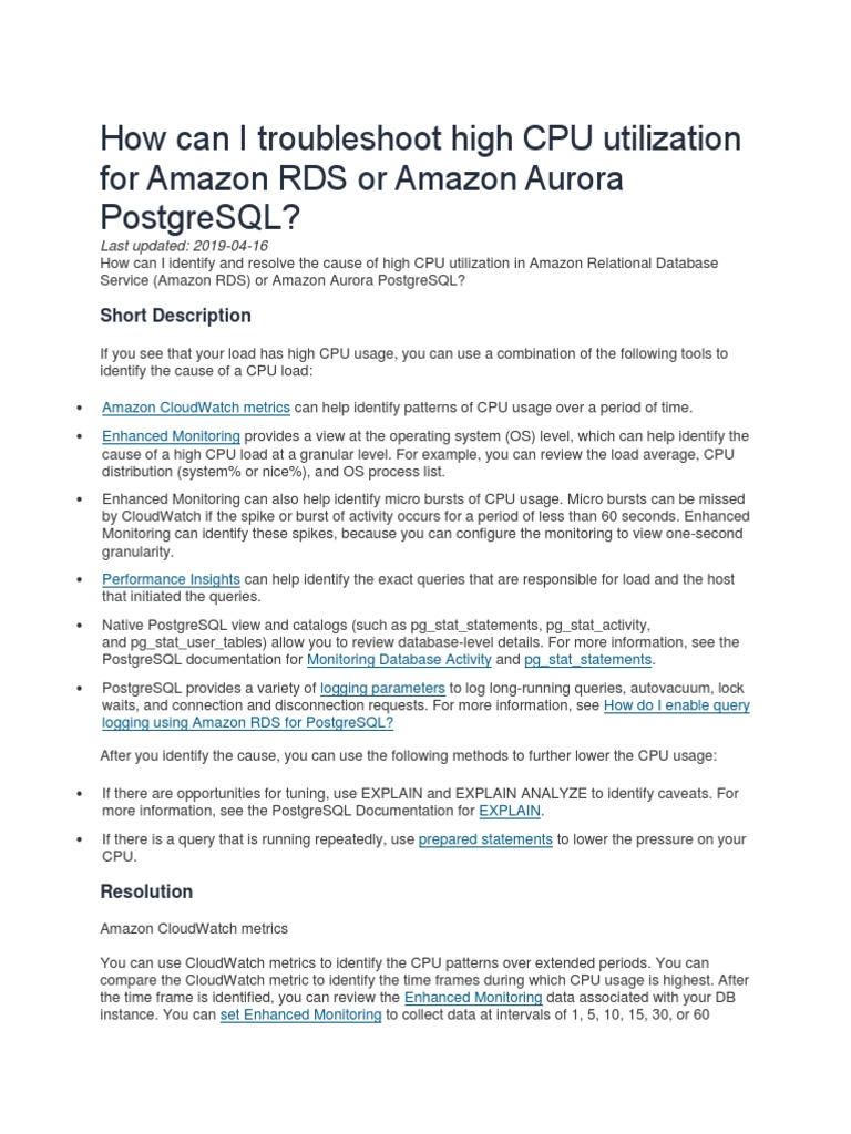 AWS Commands Rds | PDF | Postgre Sql | Data Management