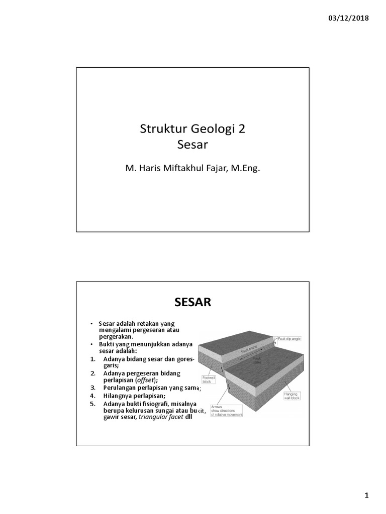 Struktur Geologi 2 Sesar PDF | PDF | Structural Geology | Fault (Geology)