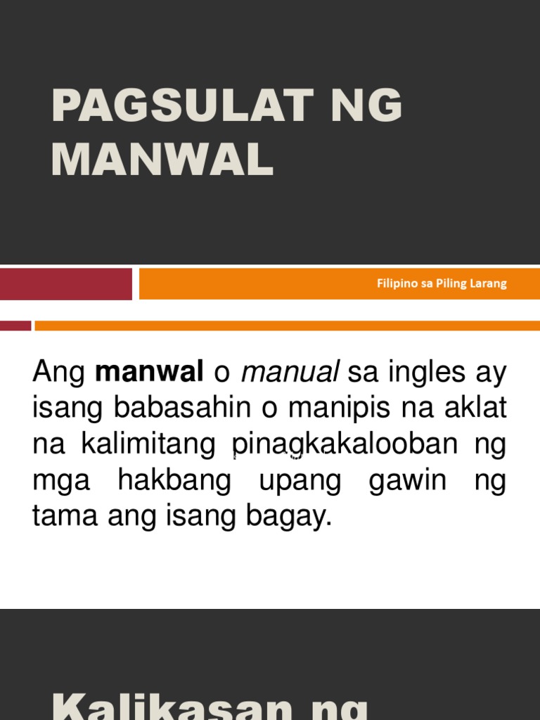 Pagsulat NG Manwal | PDF