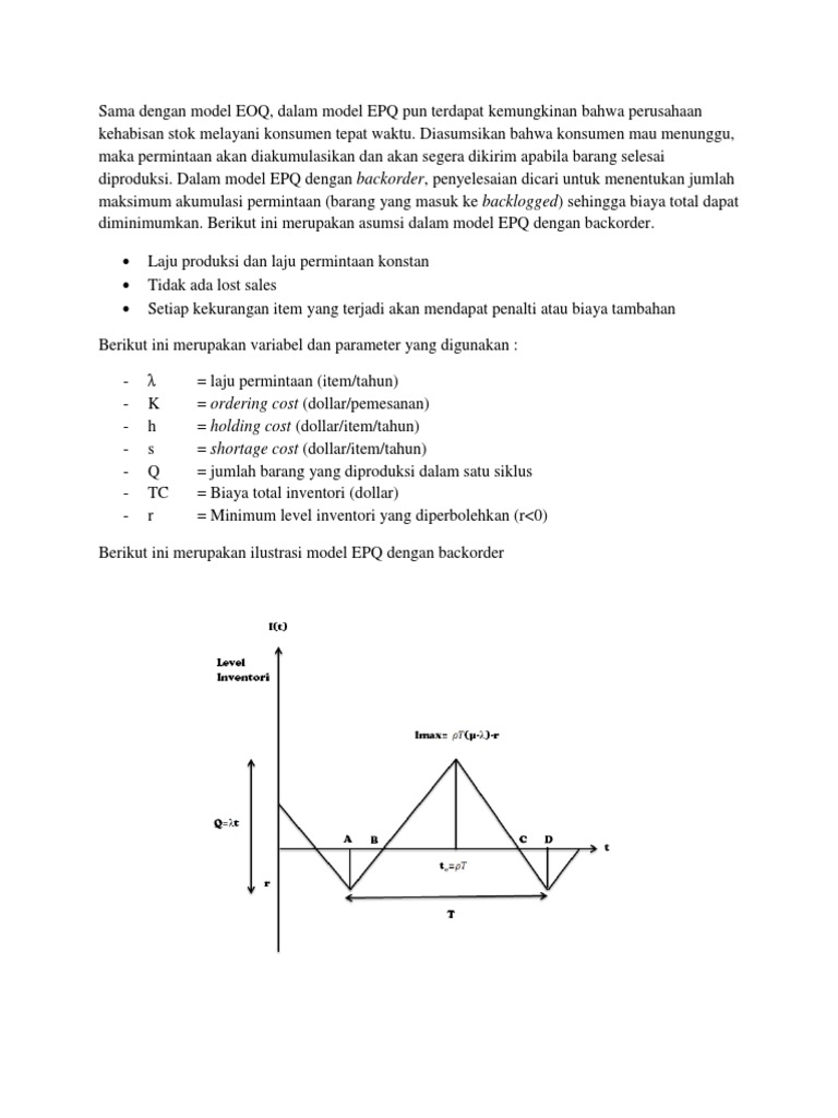 EPQ With Backorder | PDF