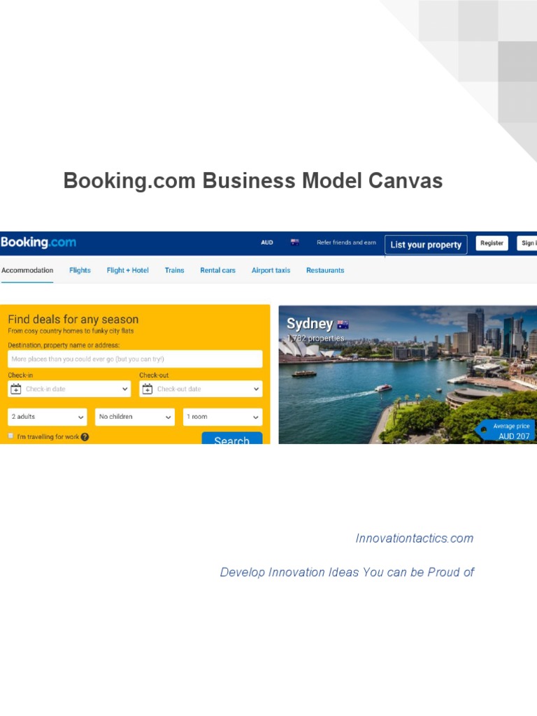 Booking Com Business Model Canvas Ebook | PDF | Booking.Com | Advertising