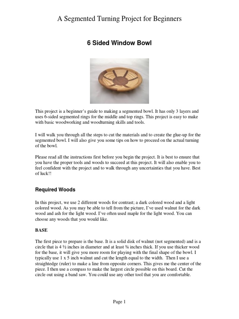 Beginner's Guide to Segmented Bowls | PDF | Wood | Industrial Processes