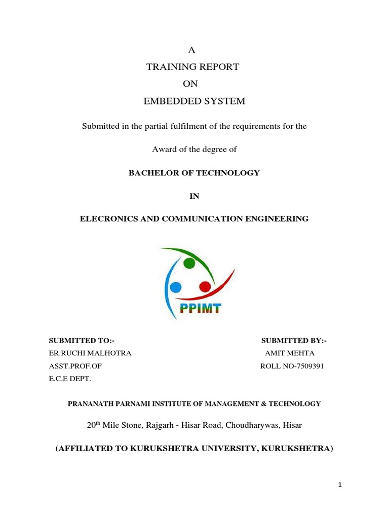 Final Report | PDF | Microcontroller | Microprocessor