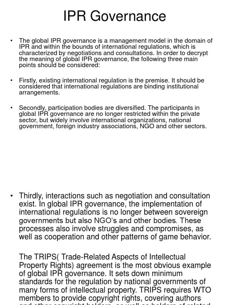IPR Governance Challenges in India | PDF | Trips Agreement ...