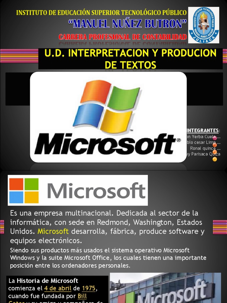 Exposicion Microsoft | PDF | Microsoft | Equipo de oficina