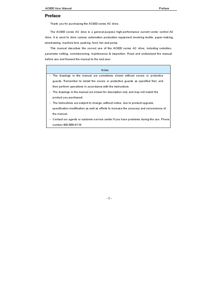 AC900 Inverter User Manual | PDF | Power Supply | Alternating Current