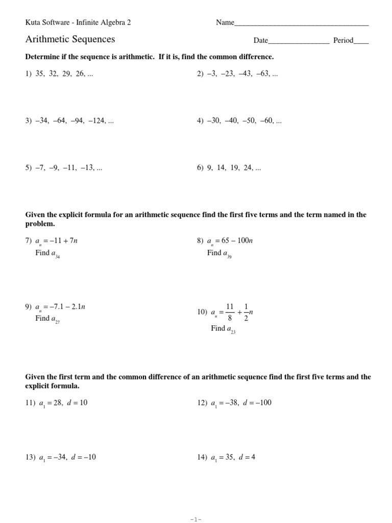 Arithmetic Sequences Grade 9 PDF | PDF | Mathematical Structures | Analysis
