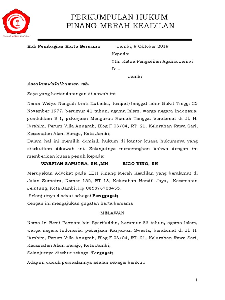 Contoh Gugatan | PDF