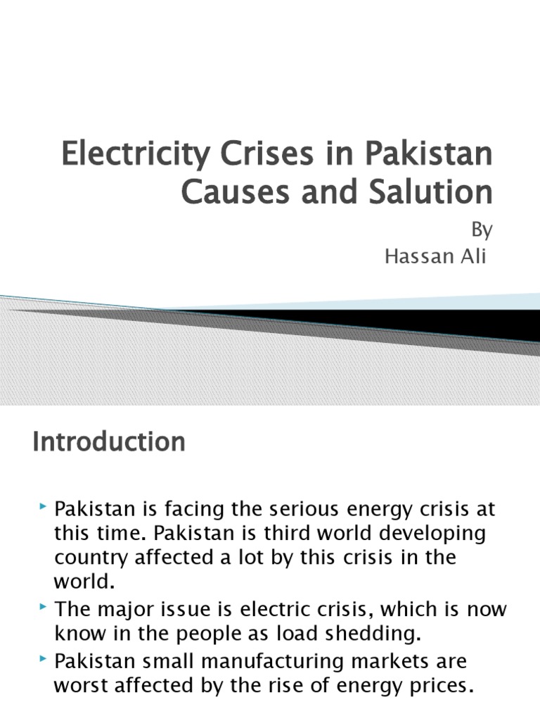 Pakistan's Electricity Crisis: Causes & Solutions | PDF | Technology ...