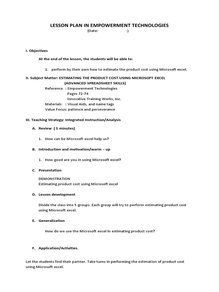 Lesson Plan 19 Empowerment Technology | PDF