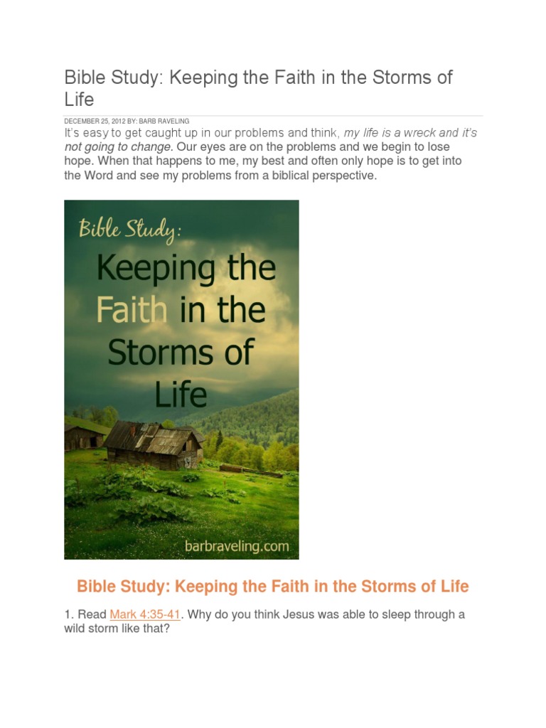 Bible Study: Keeping The Faith in The Storms of Life | PDF