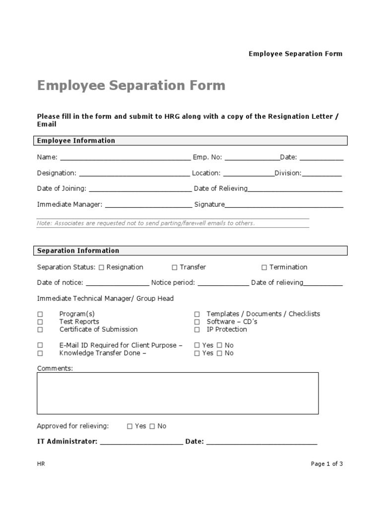 A Comprehensive Checklist for Managing Employee Separations | PDF | Information Technology ...