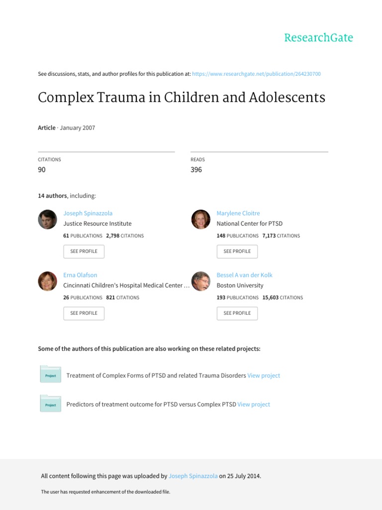 Complex Trauma in Children and Adolescents: January 2007 | PDF ...