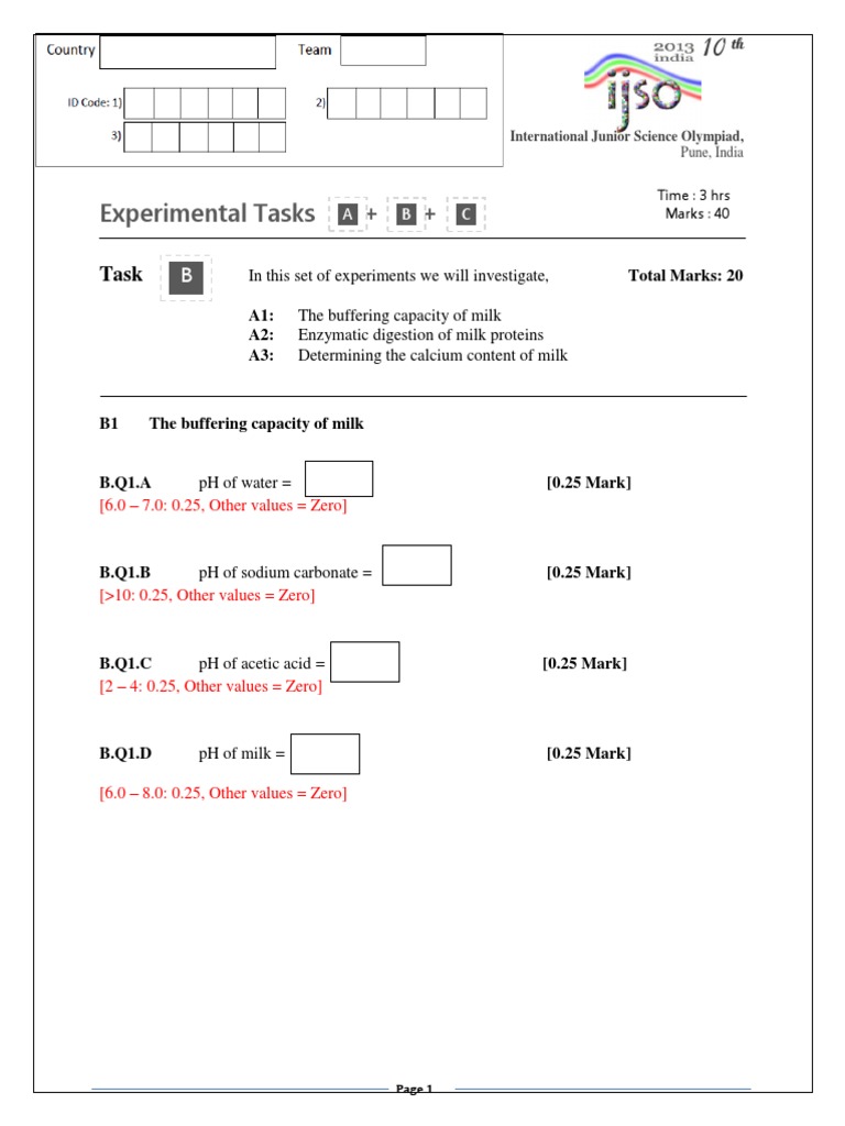IJSO 2013 Experiment TaskB Solutions PDF | PDF | Acetate | Ph