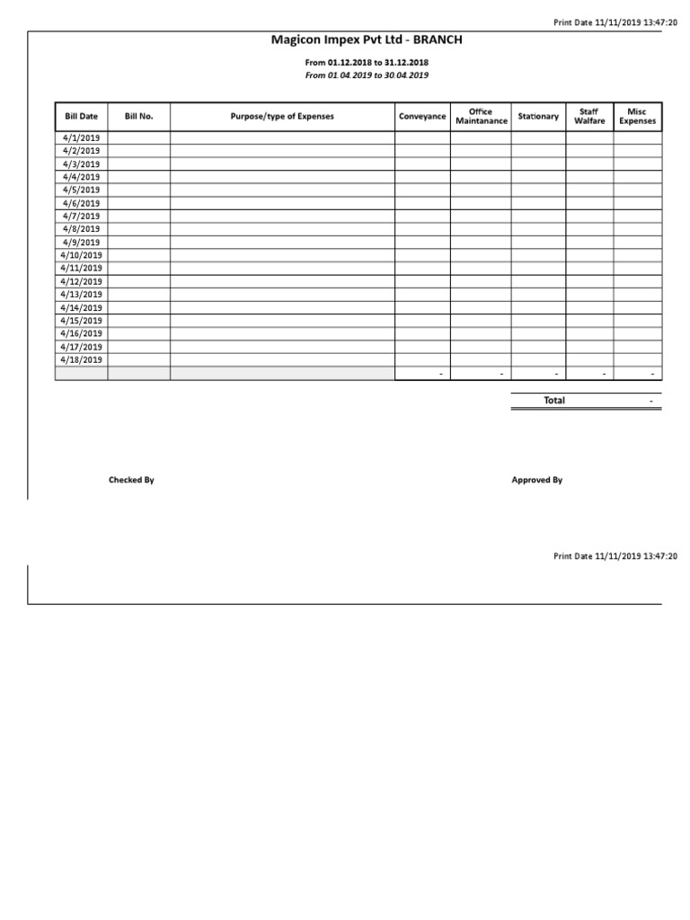 Office Expenses Format | PDF