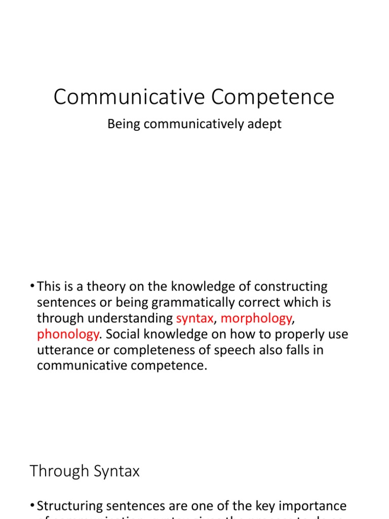Communicative Competence: Being Communicatively Adept | PDF ...