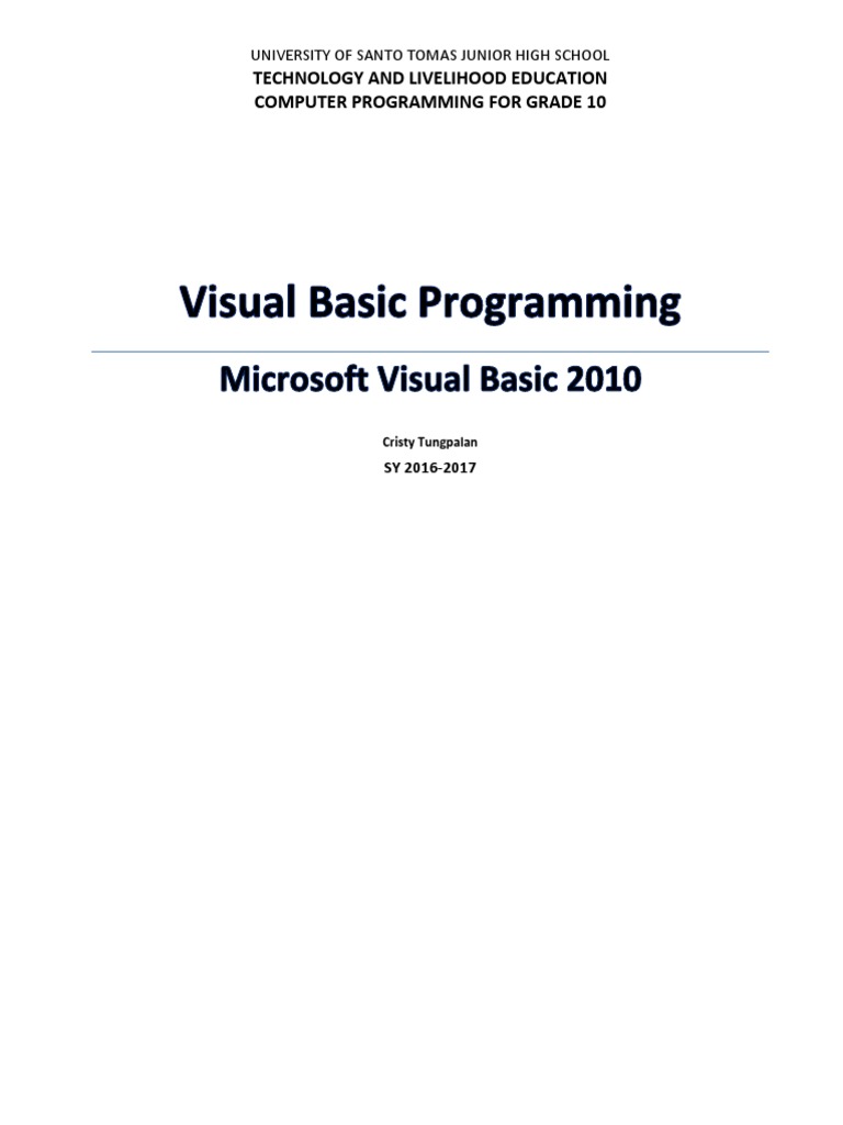 Visual Basic Programming Handouts-Part1 | PDF | Computer Program ... Visual Basic Programming Handouts-Part1 | PDF | Computer Program ...