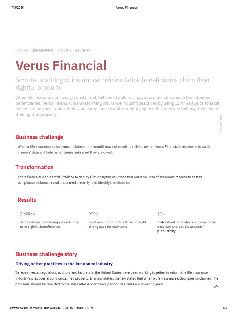 Verus Financial: Smarter Auditing of Insurance Policies Helps ...