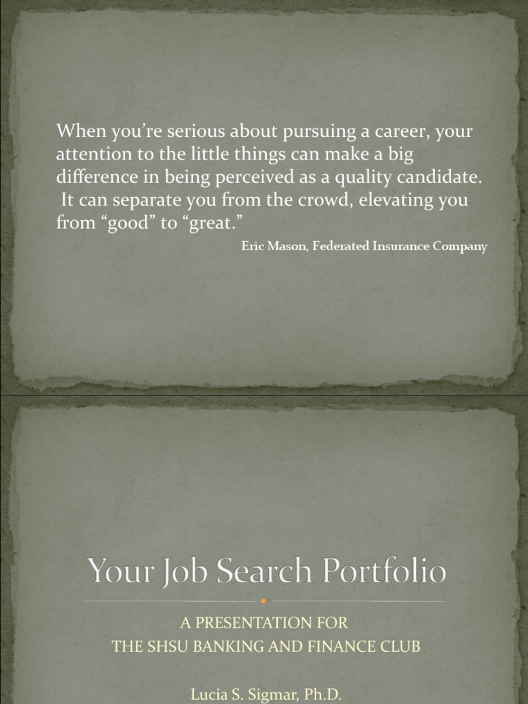 Your Job Search Portfolio | PDF | Résumé
