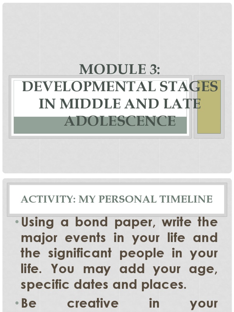 Developmental Stages in Middle and Late Adolescence | PDF ...