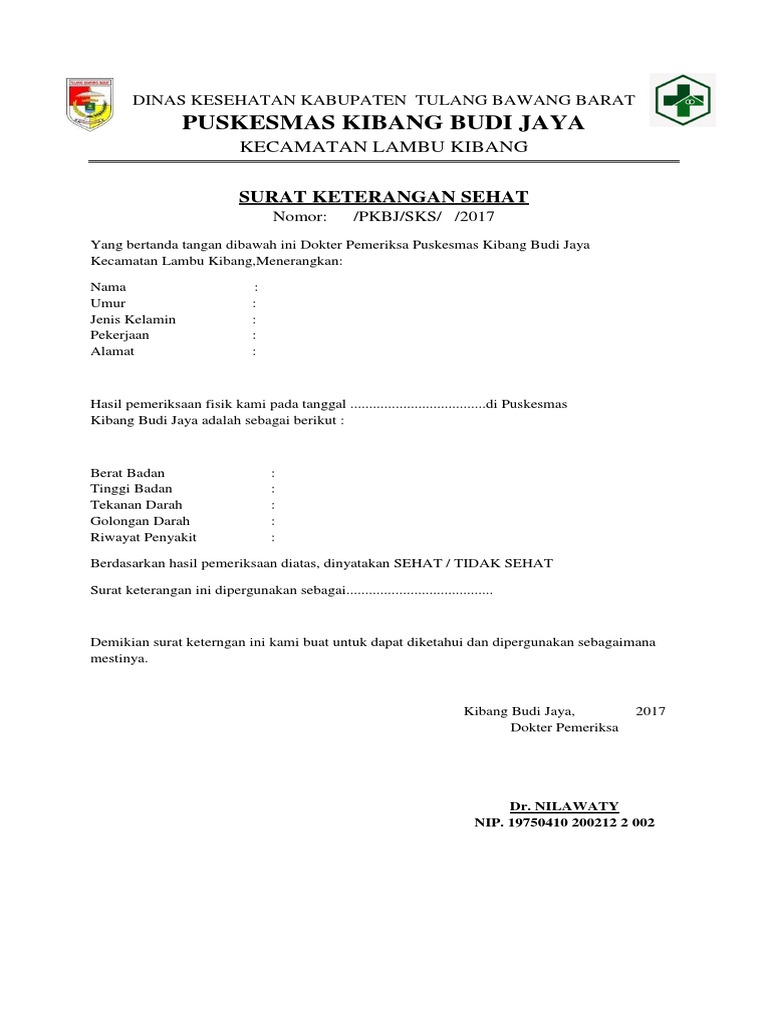 Surat Keterangan Sehat | PDF