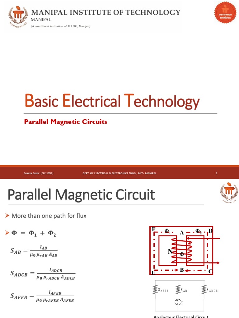 L11 - Parallel Magnetic Circuits | PDF | Electromagnetism | Quantity