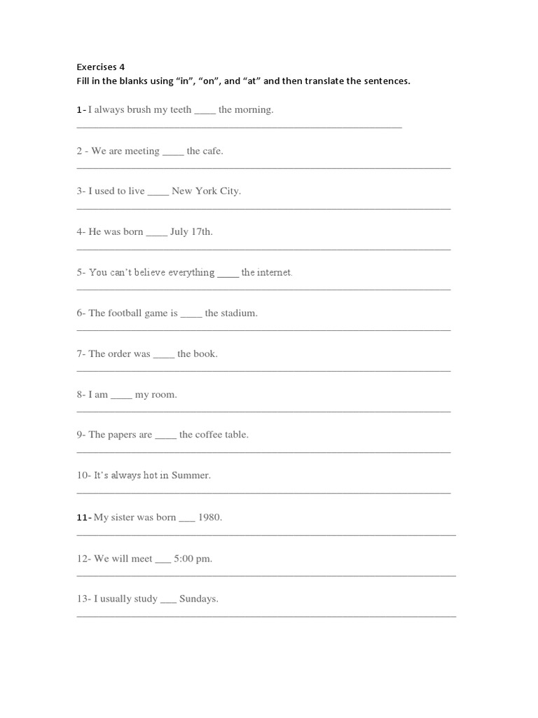 Preposition Exercises for Class 8 | PDF | Language Arts & Discipline