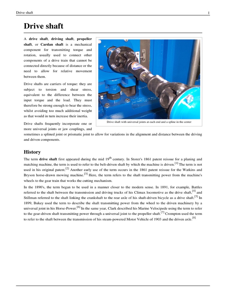 Drive Shaft | PDF | Transmission (Mechanics) | Manufactured Goods