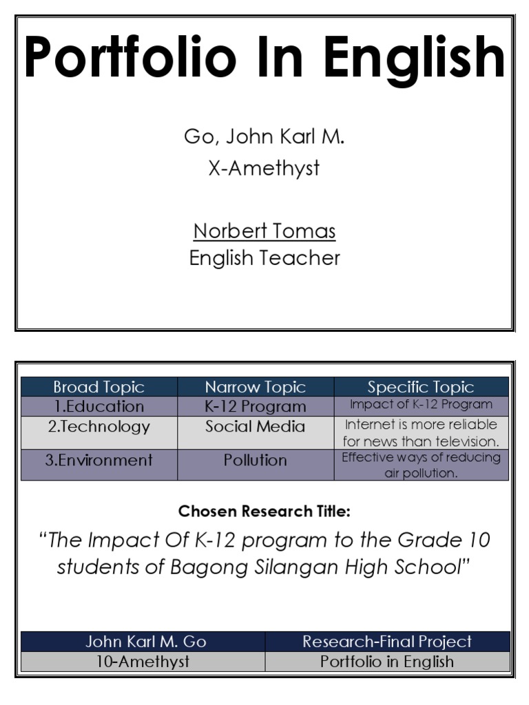 Portfolio in English: Go, John Karl M. X-Amethyst Norbert Tomas English ...