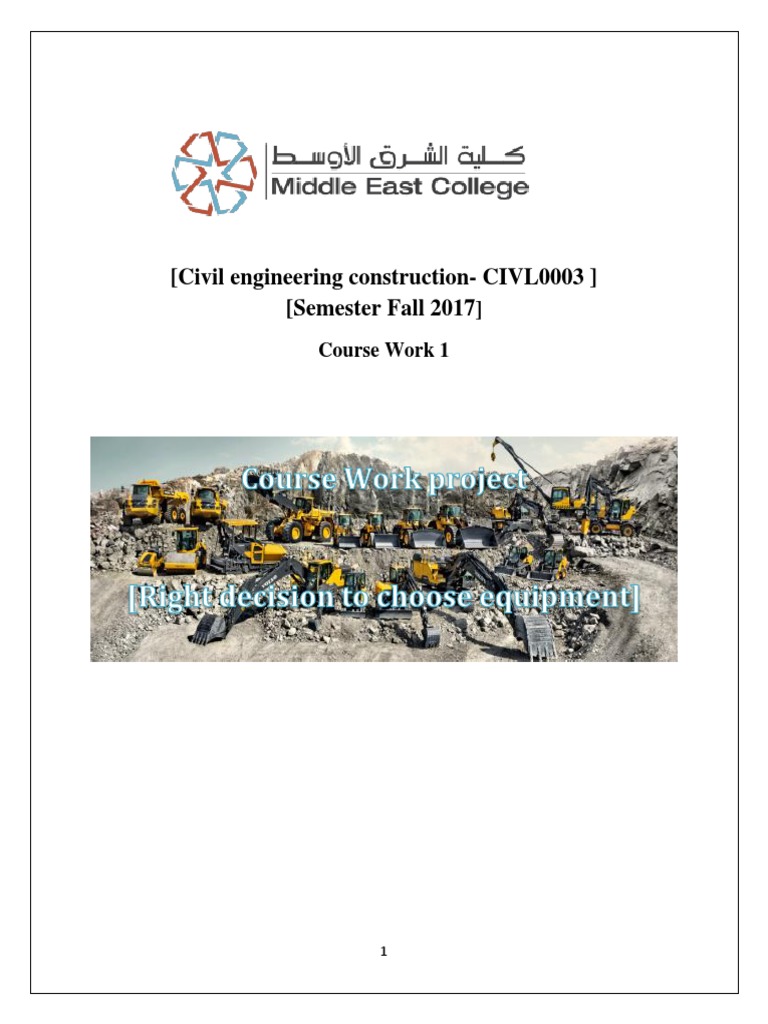 (Civil Engineering construction-CIVL0003) (Semester Fall 2017 | PDF ...