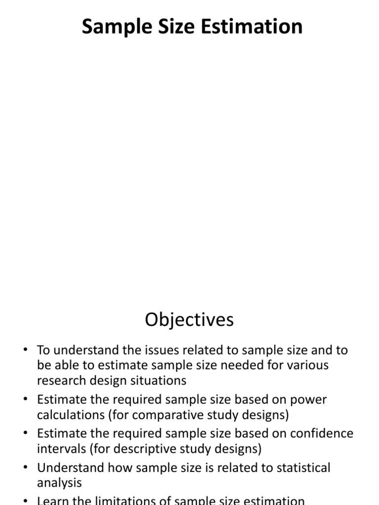 Sample Size Estimation | PDF | Sample Size Determination | Effect Size