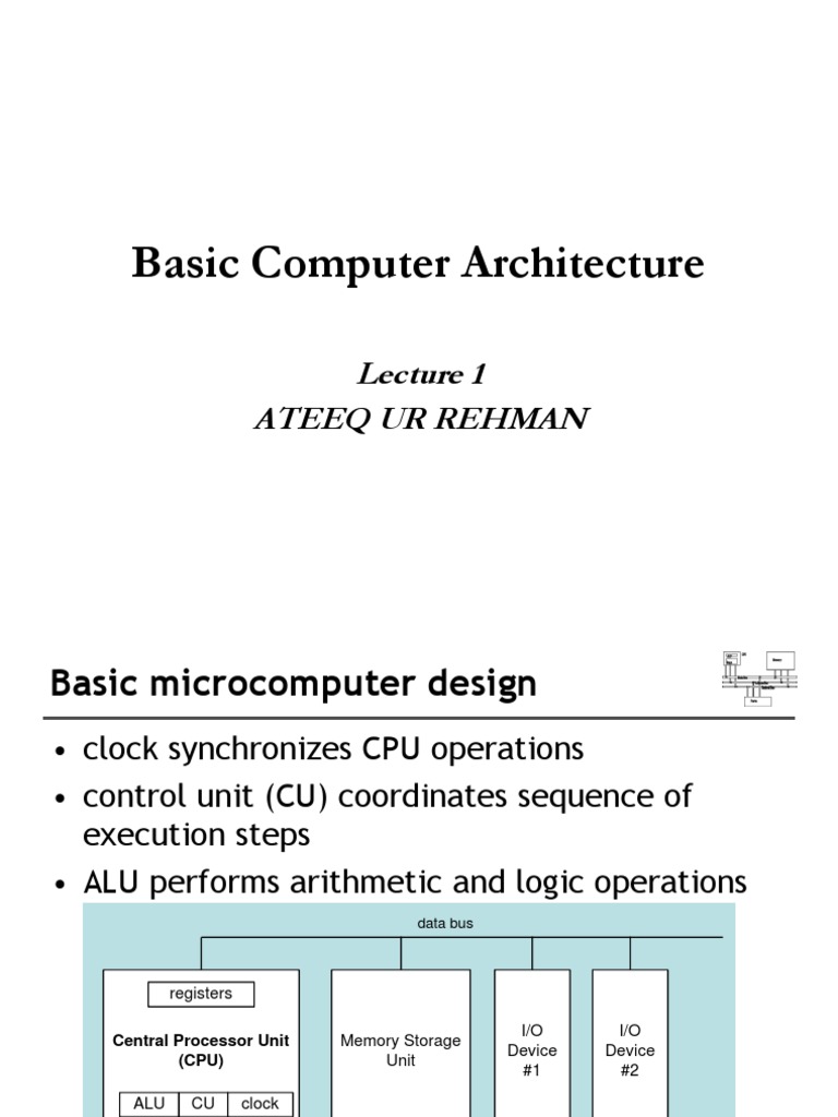 Basic Computer Architecture: Ateeq Ur Rehman | PDF | Central Processing ...