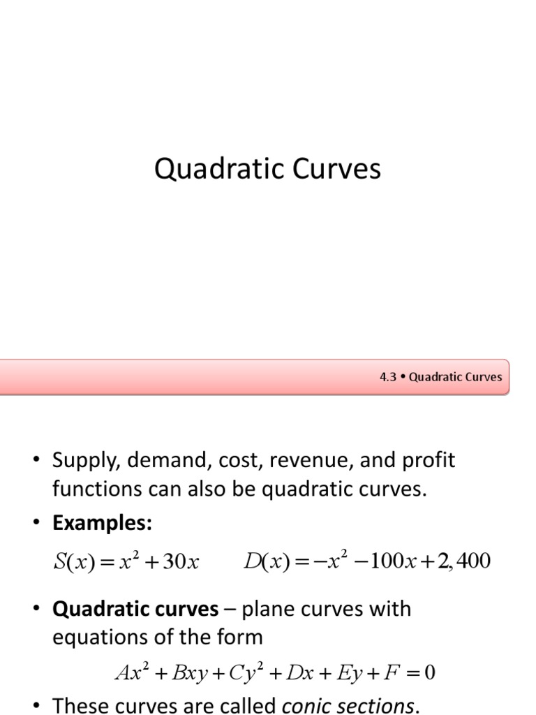 Understanding Quadratic Curves in Economics | PDF | Demand | Prices