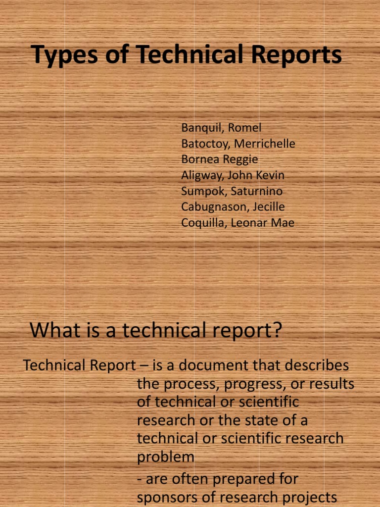 Types of Technical Report | PDF | Abstract (Summary) | Statistics