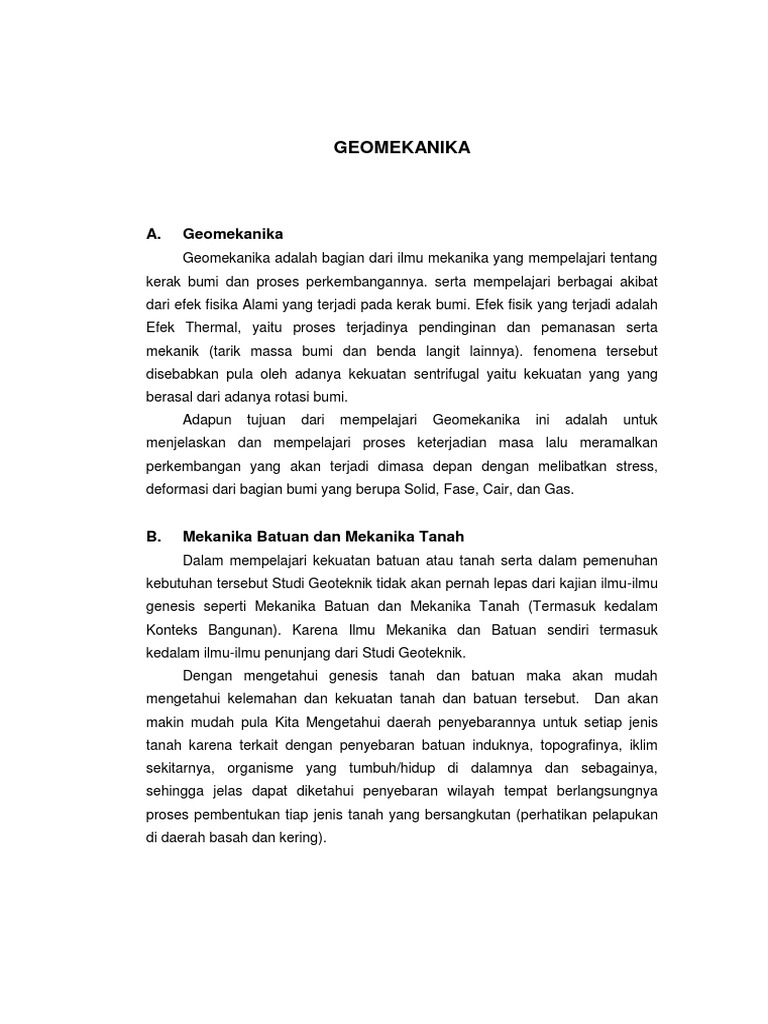 Tugas 1 GEOMEKANIKA Pak Yuliadi | PDF
