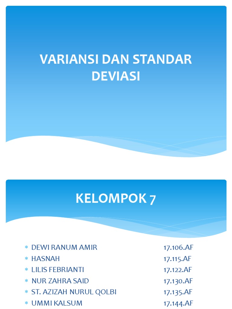 Variansi Dan Standar Deviasi | PDF
