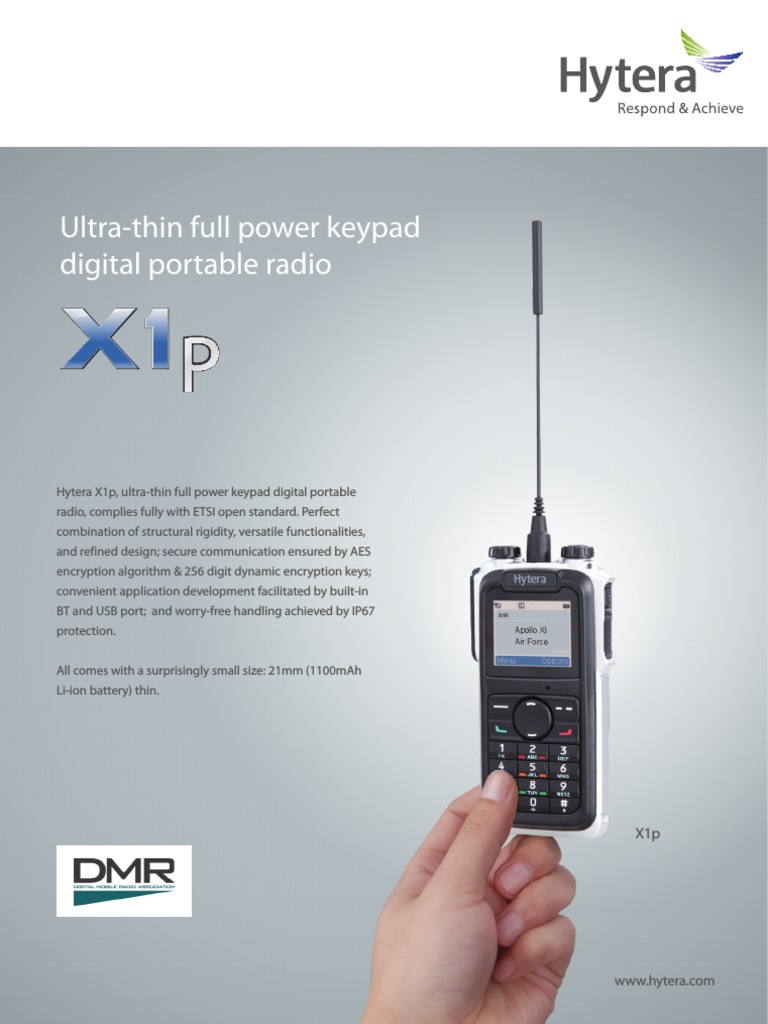 Hytera X1P Digital Two Way Radio | PDF | Battery Charger | Radio