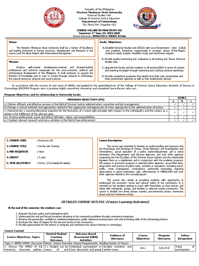 Practicum 101 Syllabus | PDF | Crime & Violence | Crime Thriller