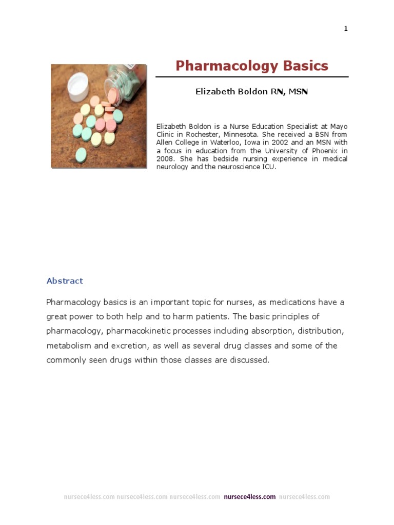 Basic Nursing Pharmacology | PDF | Pharmacokinetics | Nursing