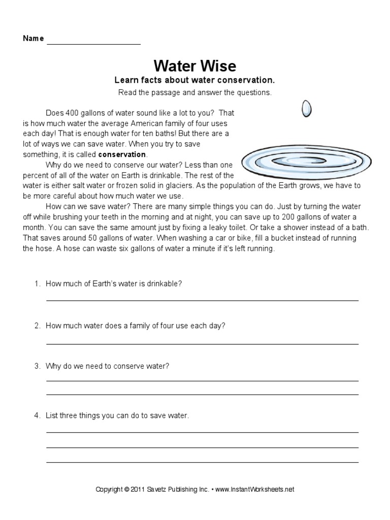 Water Conservation Comprehension | PDF | Cooking, Food & Wine | Home ...