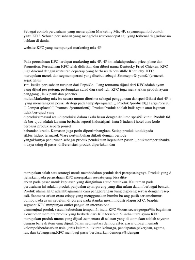 Sebagai Contoh Perusahaan Yang Menerapkan Marketing Mix 4P | PDF ...