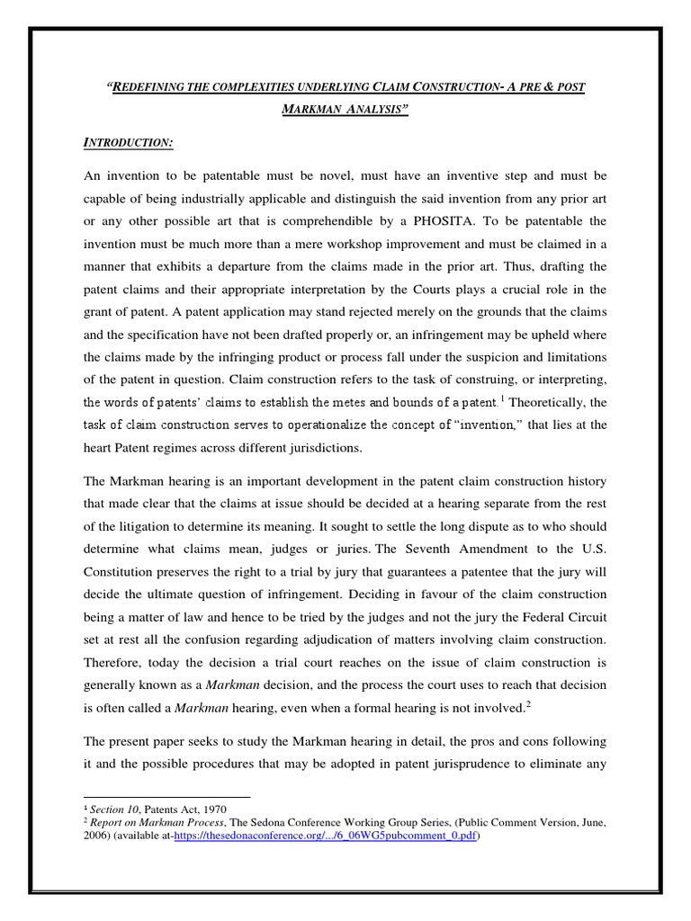 Claim Construction Paper | PDF | Patent Claim | Glossary Of Patent Law ...
