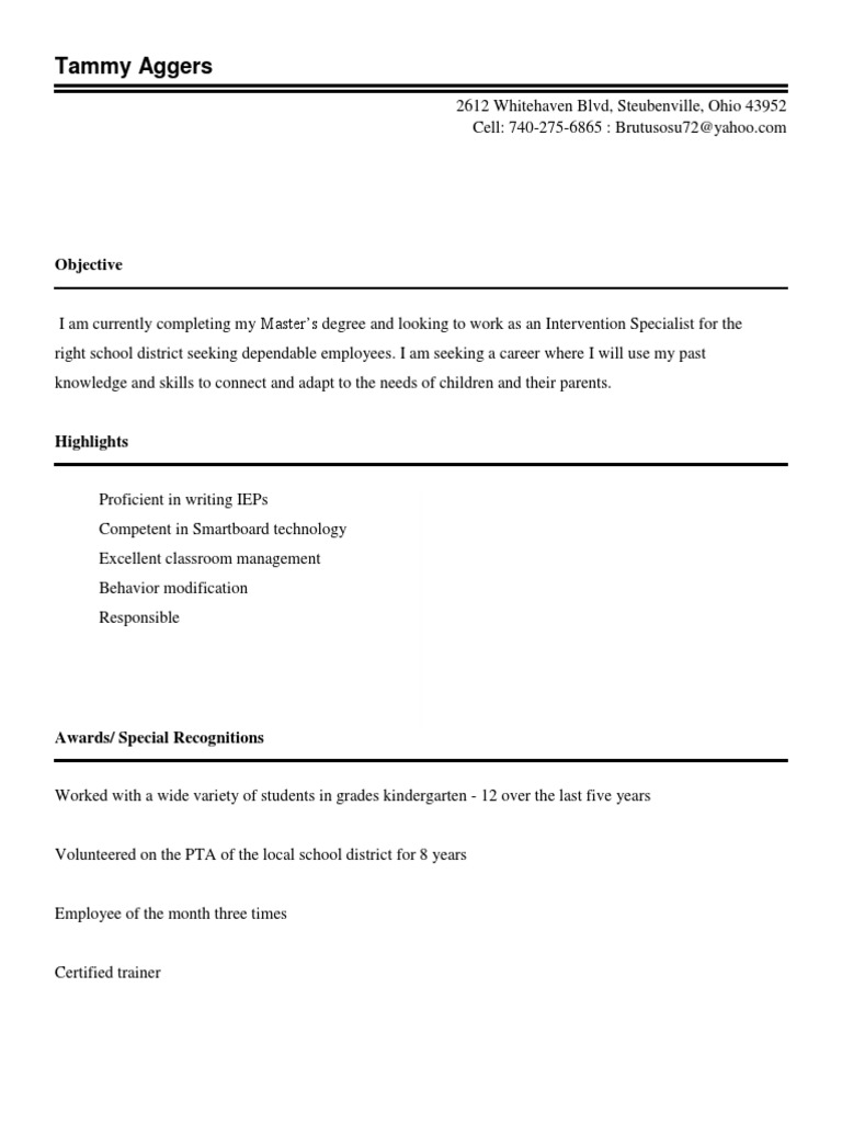 Resume Tammy | PDF | Career & Growth